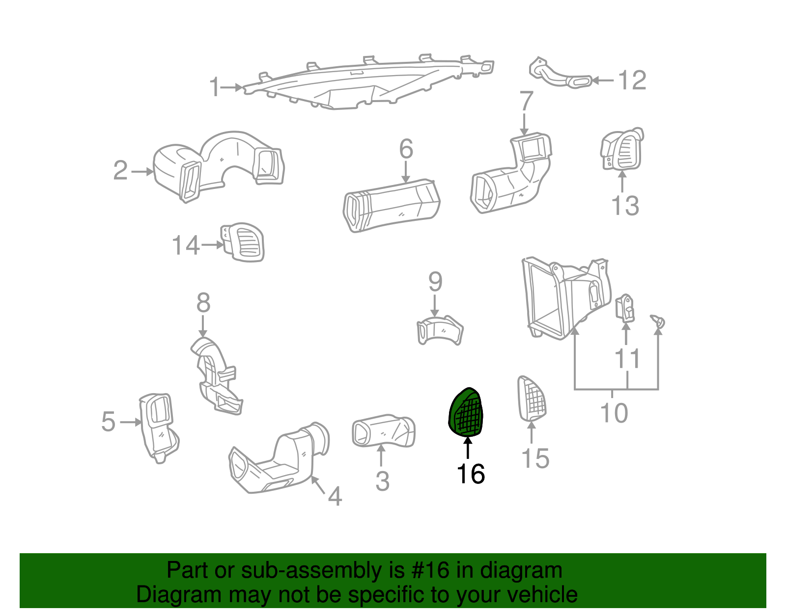 2000-2006 Toyota Dashboard Air Vent 55680-0C020 | OEM Parts Online