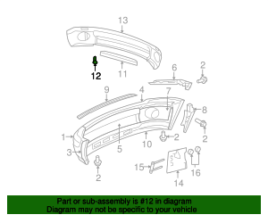 1993-2018 Mopar Bumper Cover Retainer Screw 6502625 | TascaParts.com