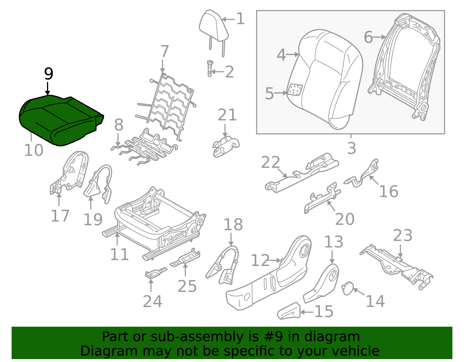 87370-6RA0B - Cushion Cover - 2021-2022 Nissan Rogue | Nissan OEM Parts ...