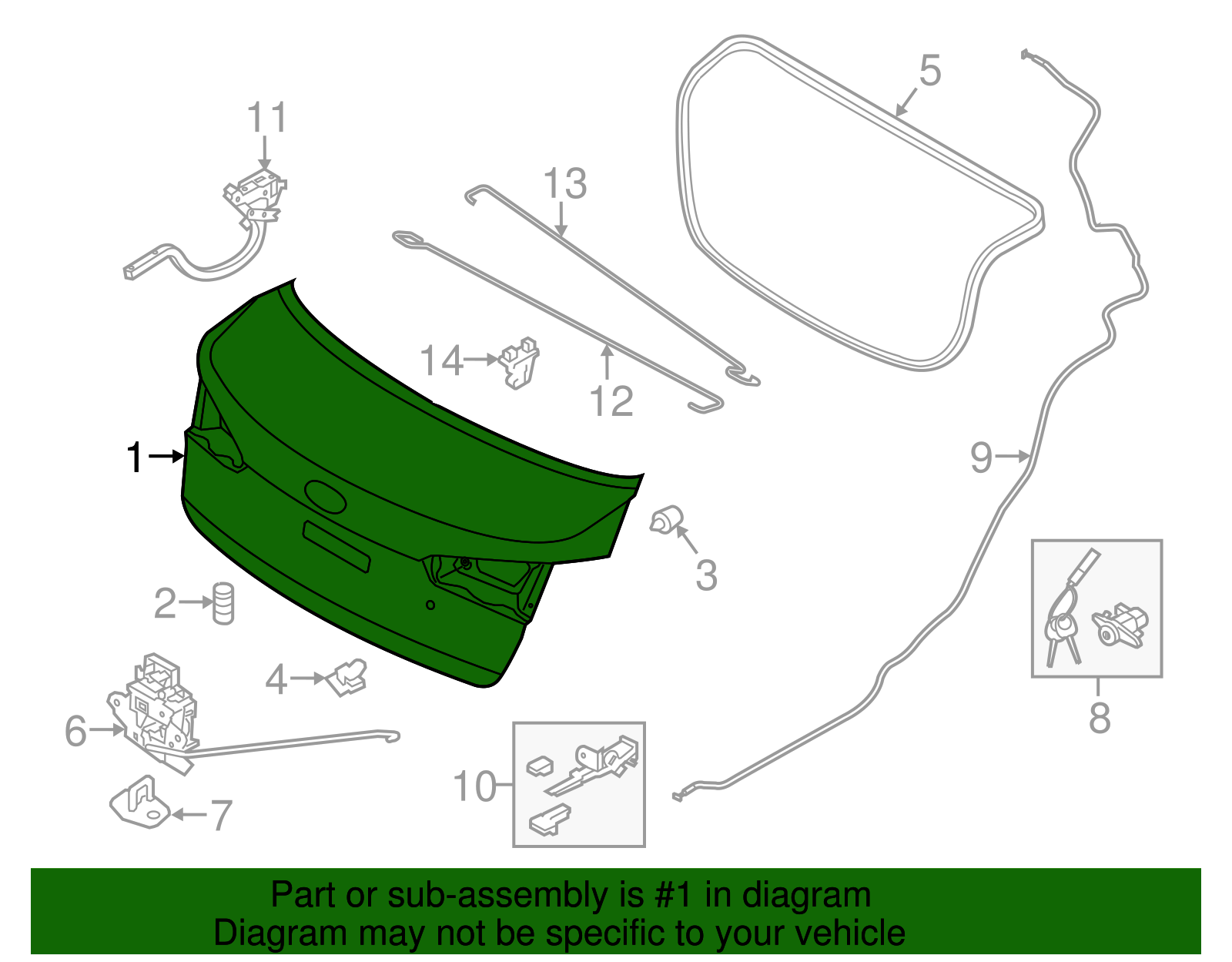 69200-A7010 - Trunk Lid 2014-2016 Kia Forte | Kia.Parts Store