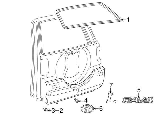 75431-42010 - Door Emblem - 1996-2003 Toyota RAV4 | OEM Genuine Toyota ...