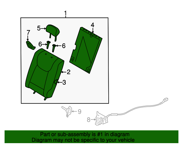 2011-2013 Hyundai Elantra Seat Back Assembly 89300-3X310-PBS | QuirkParts