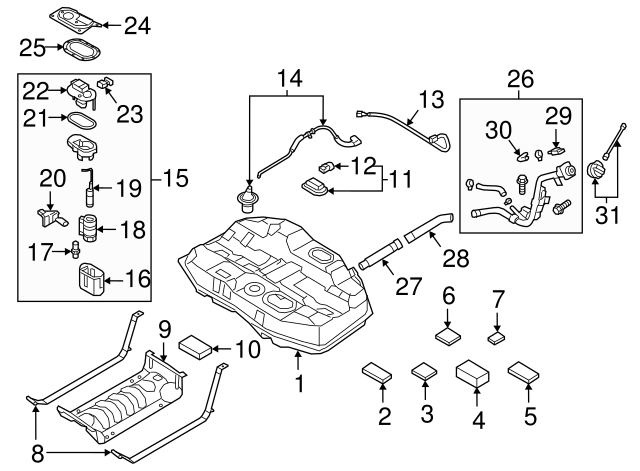 Genuine Fuel Filter for 2016-2019 Hyundai Sonata | Part# 31112-C1100 ...