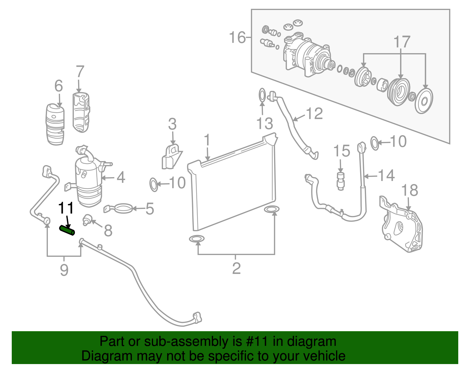1988-2009 GM Air Conditioning Orifice Tube 3096068 | Chevy Parts Pros