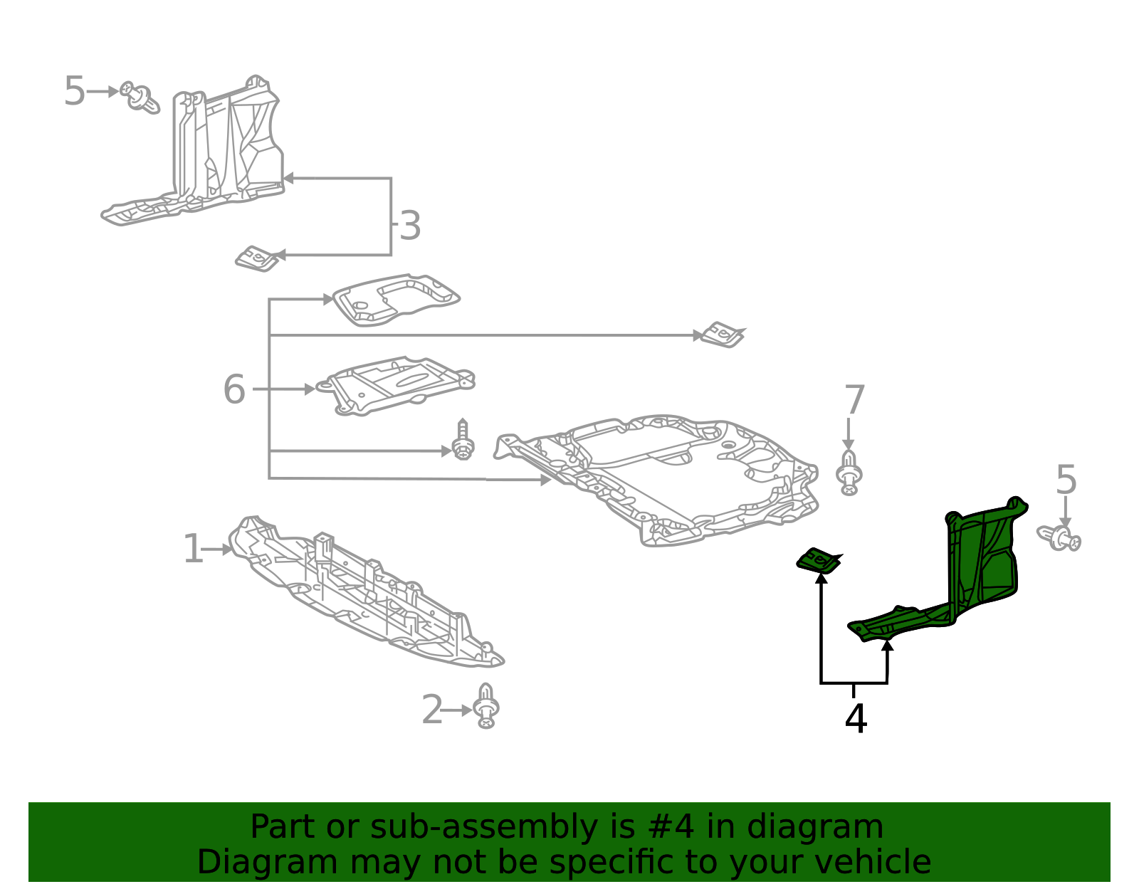 2019-2025 Lexus Side Shield 51444-10020 | Retail Performance Auto Parts