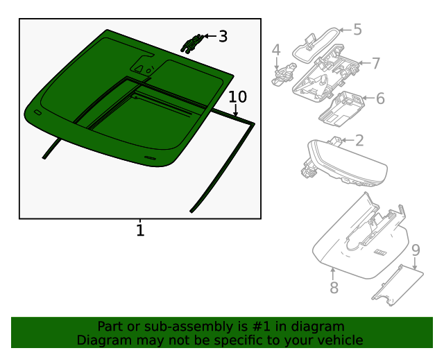 2020-2024 Buick Encore GX Windshield 42782814 GM | GMPartsDirect.com