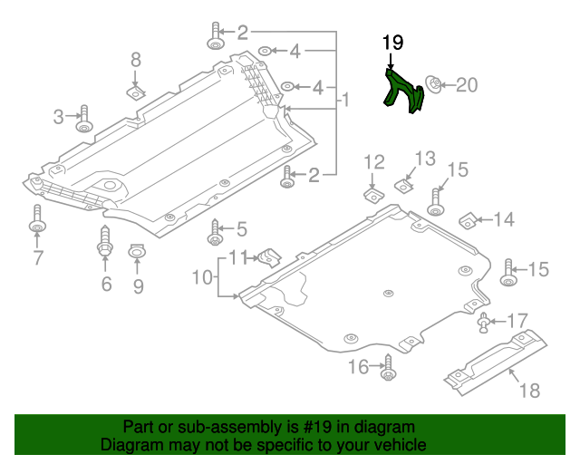 2017-2021 Audi A4 allroad Side Shield 8W0-863-187-A | Audi USA Parts