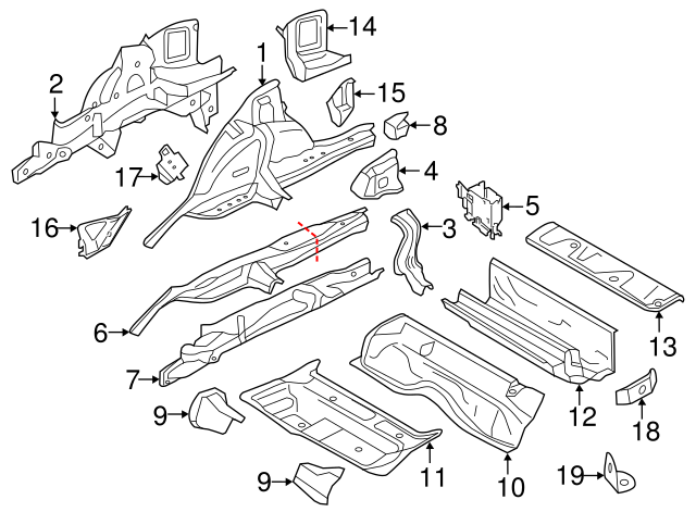 41-00-7-346-973 - Wheel Housing Side Panel Brace 2015-2021 BMW ...