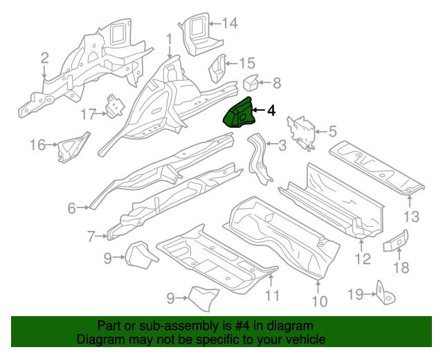 41007346973 - 2015-2021 BMW Wheelhouse Brace (41-00-7-346-973) | BMW of ...