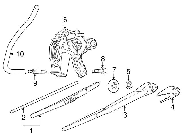 2007-2016 Mini Rear window wiper arm 61-62-2-754-287 | AutoNation Parts