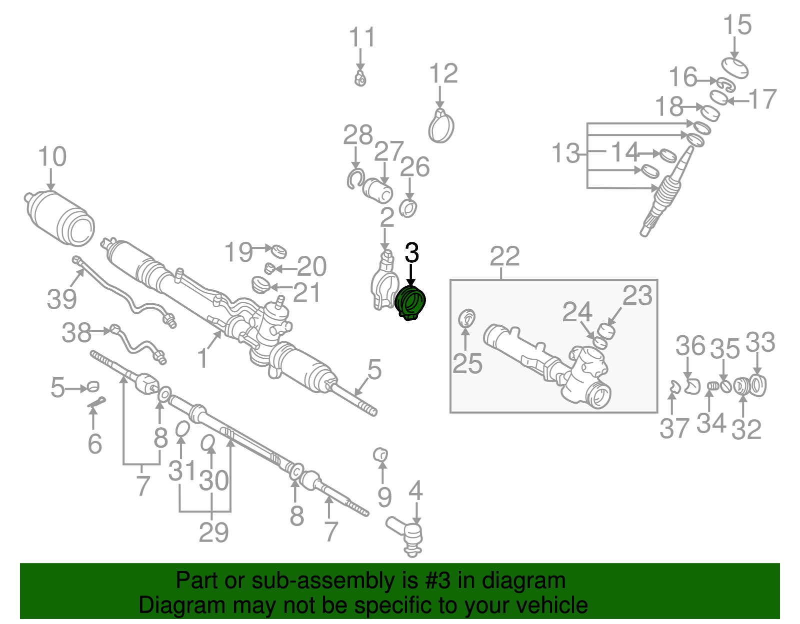 Rack Pinion 1996-2002 Toyota 4Runner Rack And Pinion Bushing ...