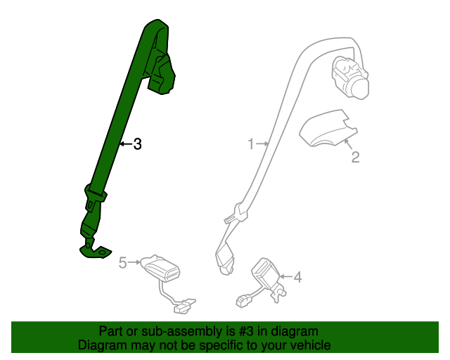 2018-2019 Land Rover Range Rover Center Belt Assembly LR104683 | OEM ...