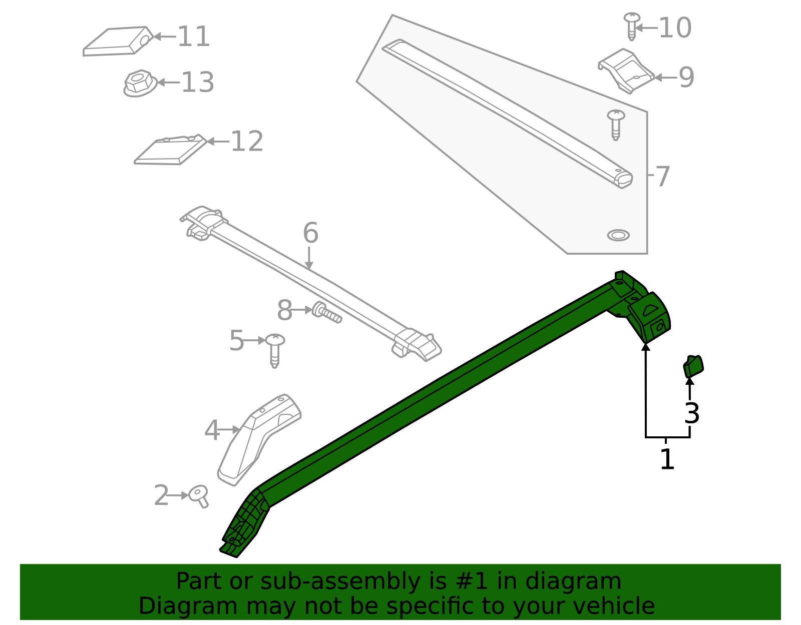 M2DZ-7855114-AA - Rail - Roof Rack Side 2021-2024 Ford Bronco ...