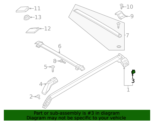 2021 Ford Bronco Cover - Roof Rack Slat M2DZ-7855182-A | TascaParts.com