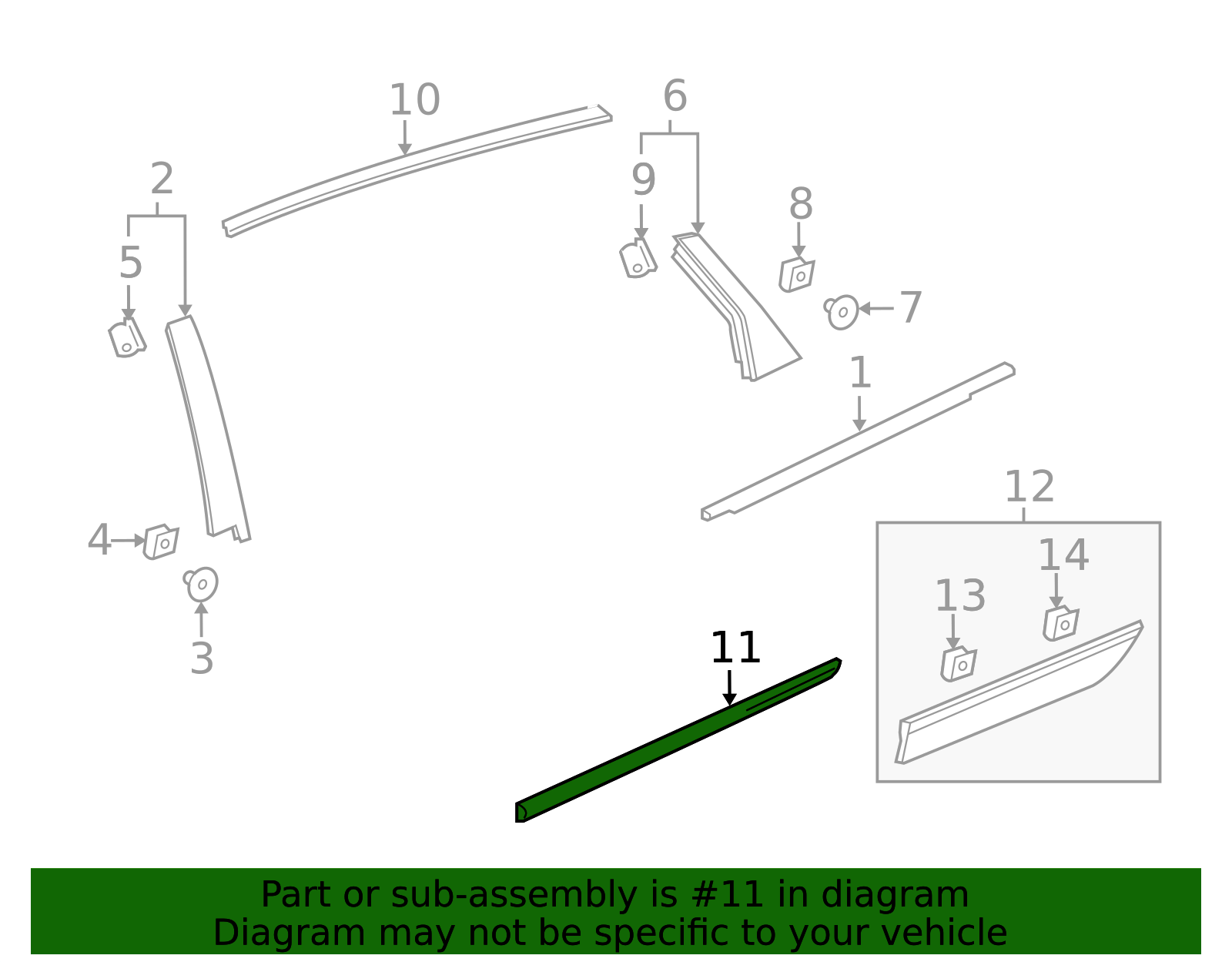 2017-2025 Cadillac XT5 Molding (Replaces Part Number 23201829) 86814817 ...