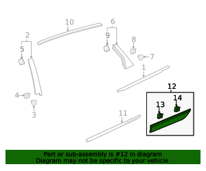 2017-2022 Cadillac XT5 Black Rear Driver Side Door Lower Molding ...