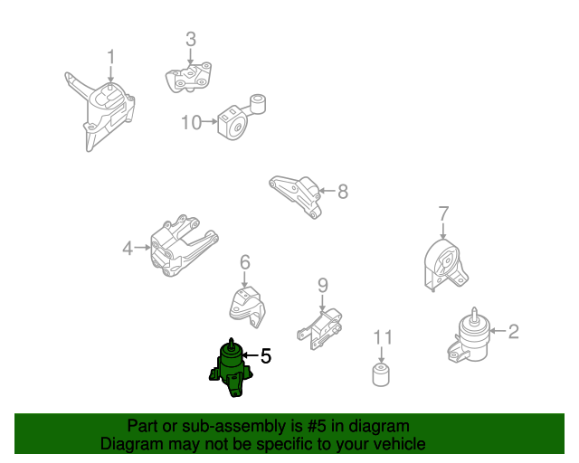 2007-2011 Nissan Altima Engine Mount 11270-JA80A | TascaParts.com