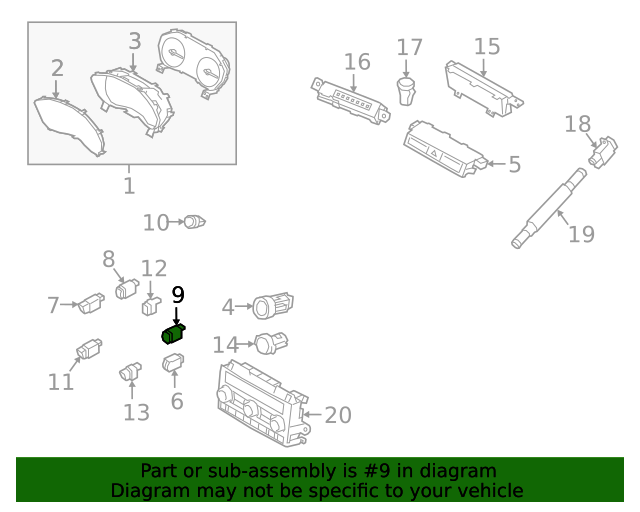 2020 Subaru Ascent Lift Gate Switch 83385XC00A | TascaParts.com