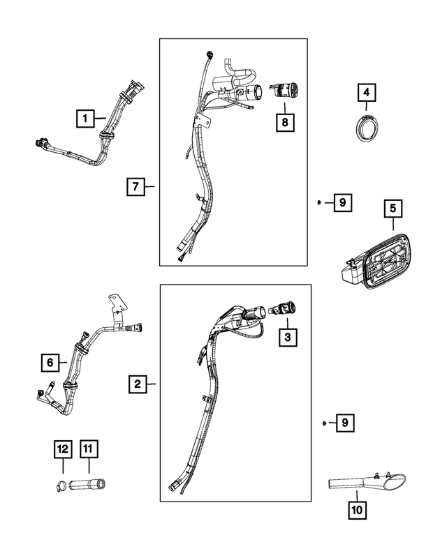 MOPAR FUEL FILLER TUBE - 68377769AD - 68377769AD | Mopar Online Parts