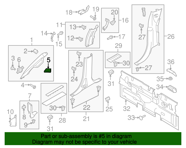 FL3Z-1531459-AA - Windshield Pillar Trim Cap 2015-2022 Ford | Big 3 ...