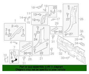 2017-2020 Ford Cowl Kick Panel Clip -W712210-S424 | TascaParts.com