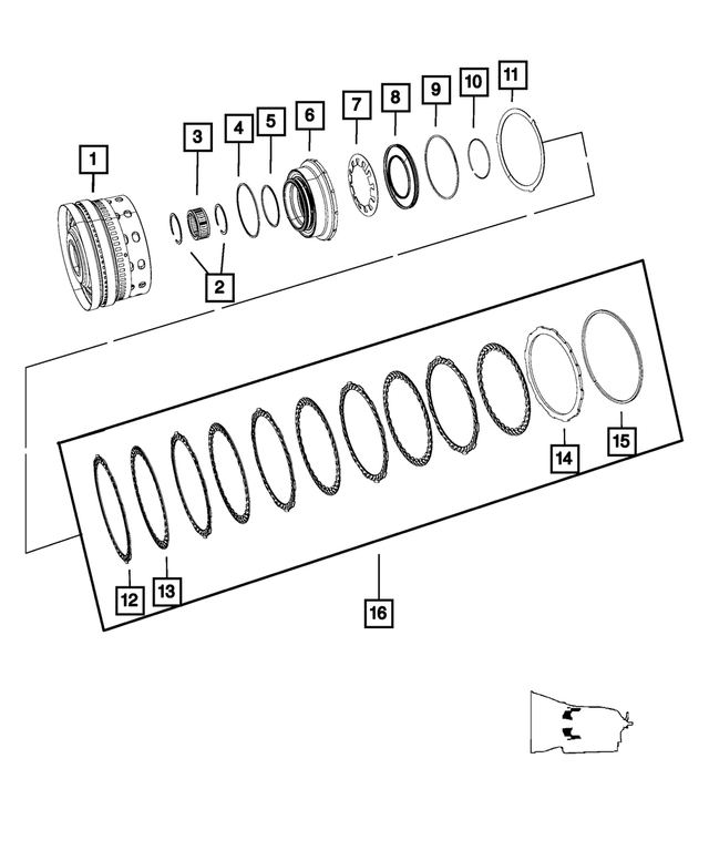 2008-2020 Mopar K1 Input Clutch Clutch Package 68028662AB | QuirkParts
