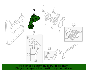 Hyundai - 25280-2M800 - Serpentine Tensioner - 2018-2024 Hyundai | OEM ...