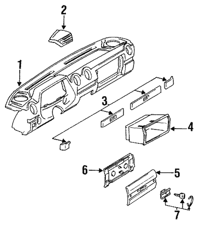 123-680-03-98-9045 - Glove Box Door 1985 Mercedes-Benz 300 CD ...