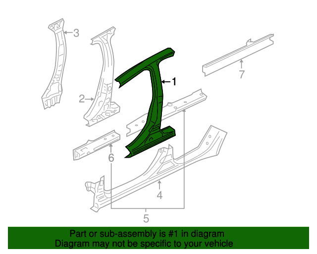 2008-2015 Mitsubishi Lancer Center Pillar 5312A715 | Auto Parts