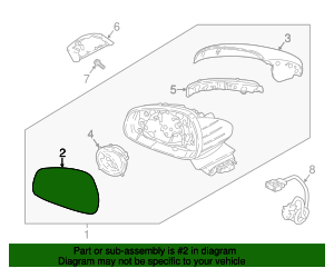 87611-J5270 - Mirror Glass - 2018-2023 Kia Stinger | Kia Auto Parts