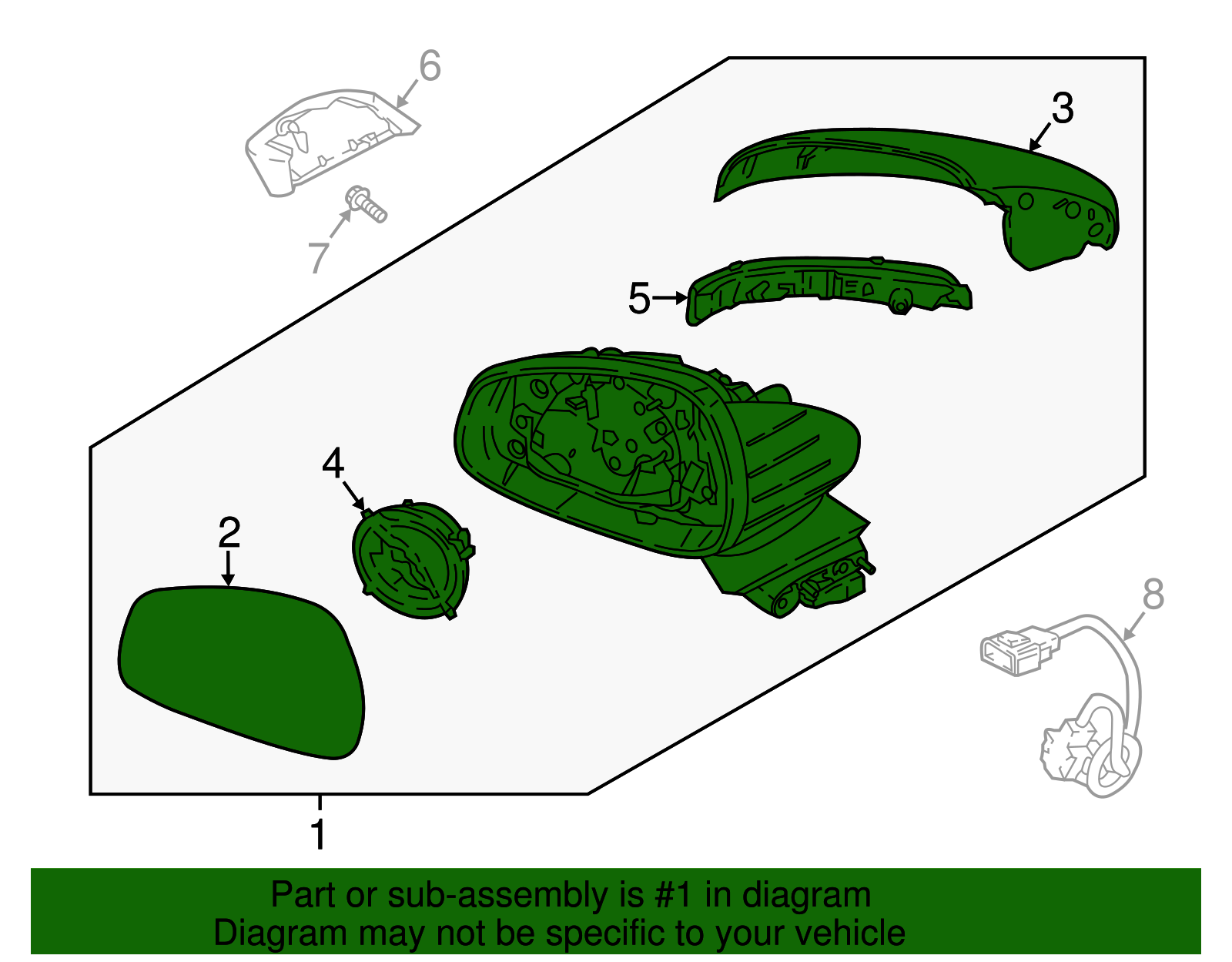 87610-J5AT0DCH - Mirror Assembly 2022-2023 Kia Stinger | Kia.Parts Store