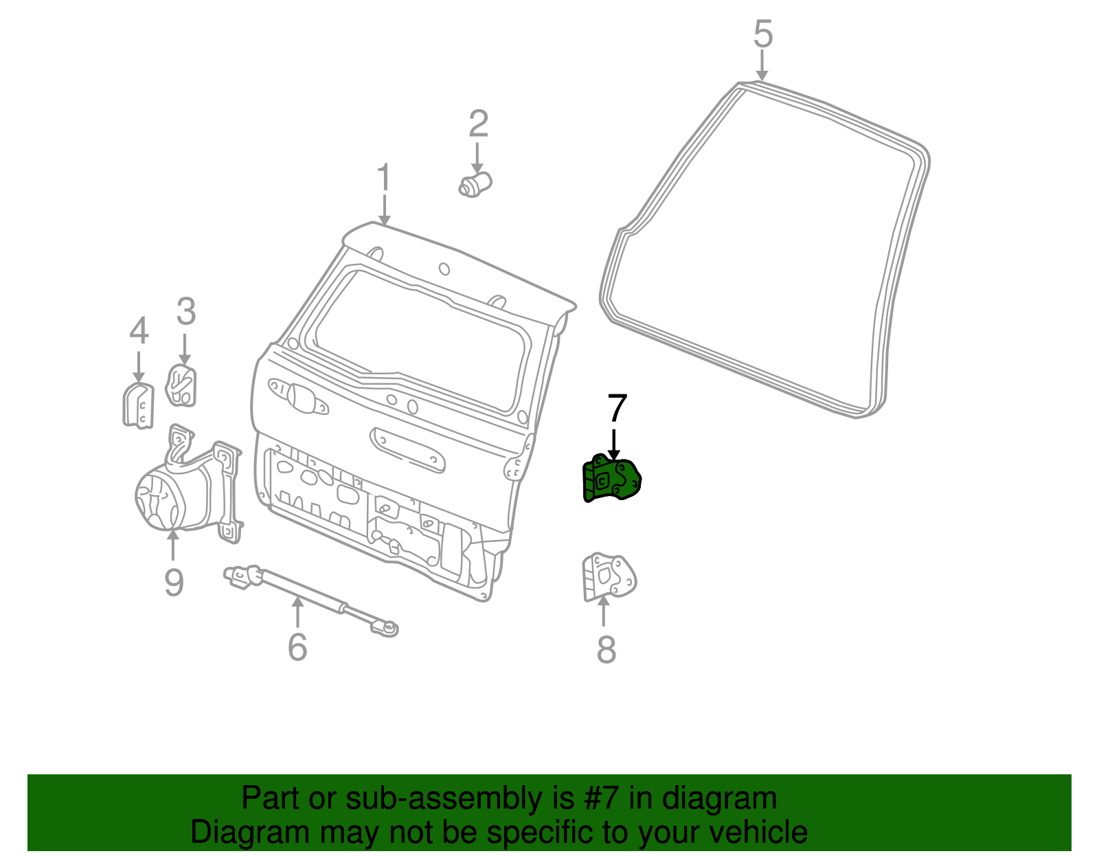 68730-S9A-003ZZ - 2002-2006 Honda CR-V - Hinge Tailgate (Upper) | Honda ...