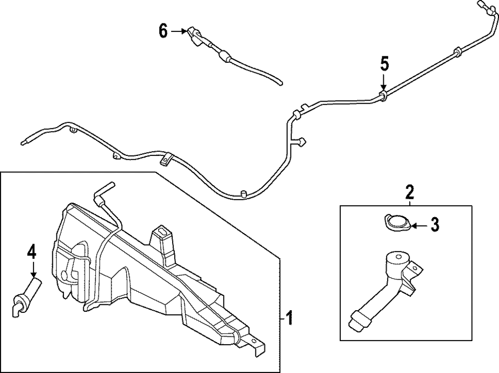 NZ6Z-17A605-C - Washer Hose 2022-2024 Ford Maverick | Big 3 Auto Parts
