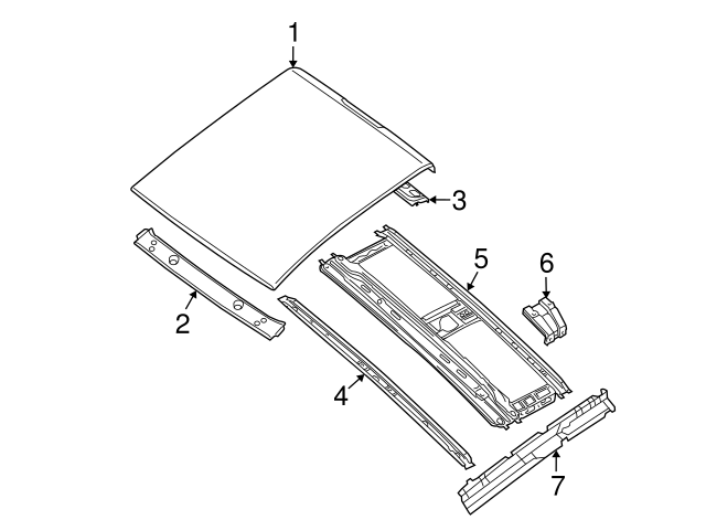 2005-2021 Nissan Frontier Roof Panel 73112-9BS0A | Nissan Parts Store