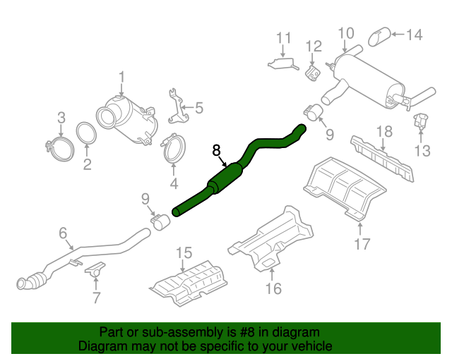 18307854718 - 2016-2018 BMW M2 Center Muffler (18-30-7-854-718) | BMW ...