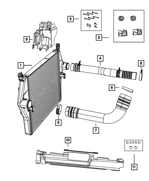 Radiator and Related Parts; Charge Air Cooler for 2011 Ram 2500 | Mopar ...