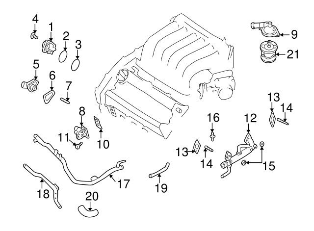 2002-2004 Infiniti I35 Water Pipe 21022-CB00A | Infiniti Parts Online