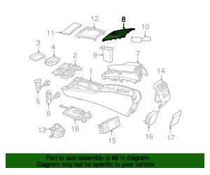 204-680-23-08-1148 - Console Lid 2010-2012 Mercedes-Benz GLK 350 ...