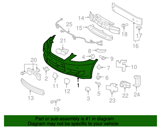 52119-5A926 - Bumper Cover For 2010-2012 Lexus LS600h | Lexus OE Parts