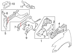 2014-2020 Nissan Rogue Side Support F2520-4BAMA | Nissan Parts Plus