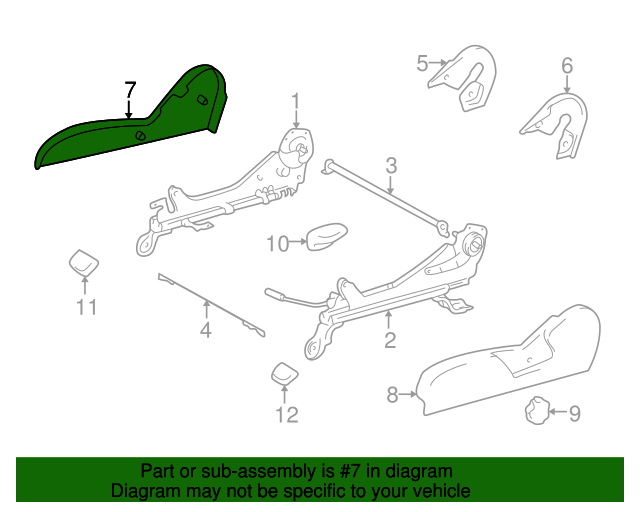 1996-2002 Toyota 4Runner Seat Trim Panel (Right, Front) 71811-35070-C0 ...