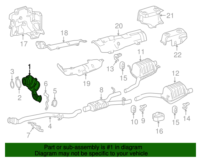 274-140-02-08-80 - Catalytic Converter 2016-2020 Mercedes-Benz ...