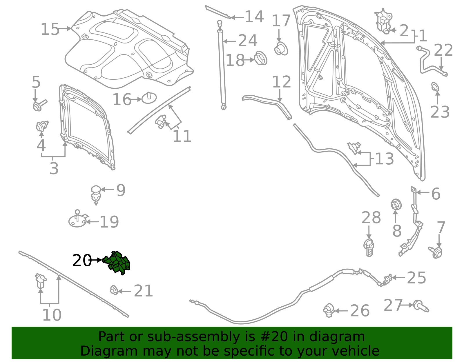 OEM Ford Latch For 2020-2022 Ford Mustang - Part No. KR3Z-16700-D | Karl Kustoms OEM Parts