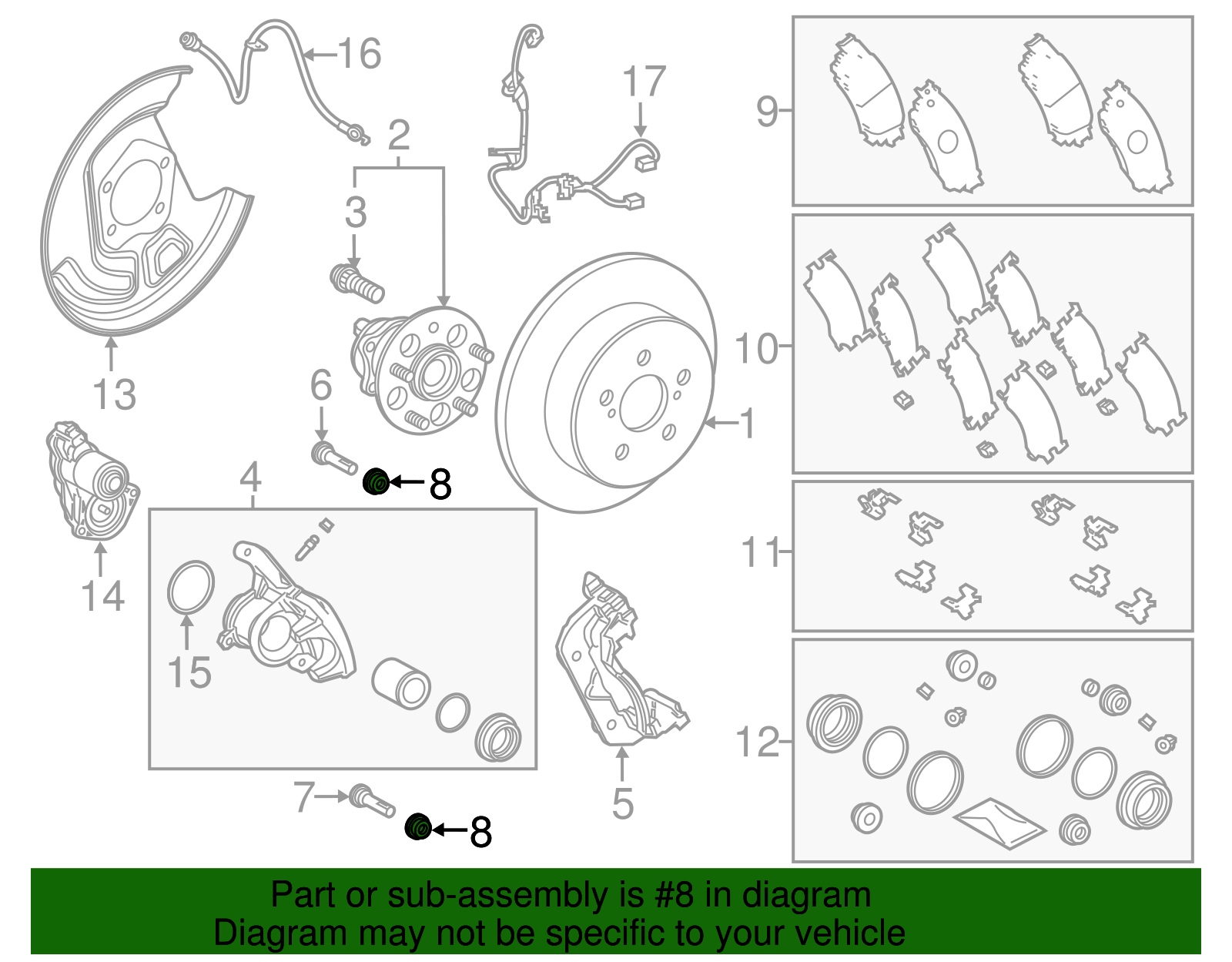 2012-2024 Toyota Disc Brake Caliper Pin Boot 47775-52190 | Toyota Parts ...