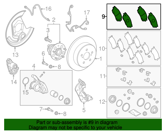 2018-2019 Toyota C-HR Disc Brake Pad Set 04466-10010 | AutoNation Parts