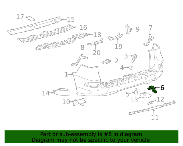 2010-2023 Lexus GX460 Bumper Cover Bracket 52185-60100 ...