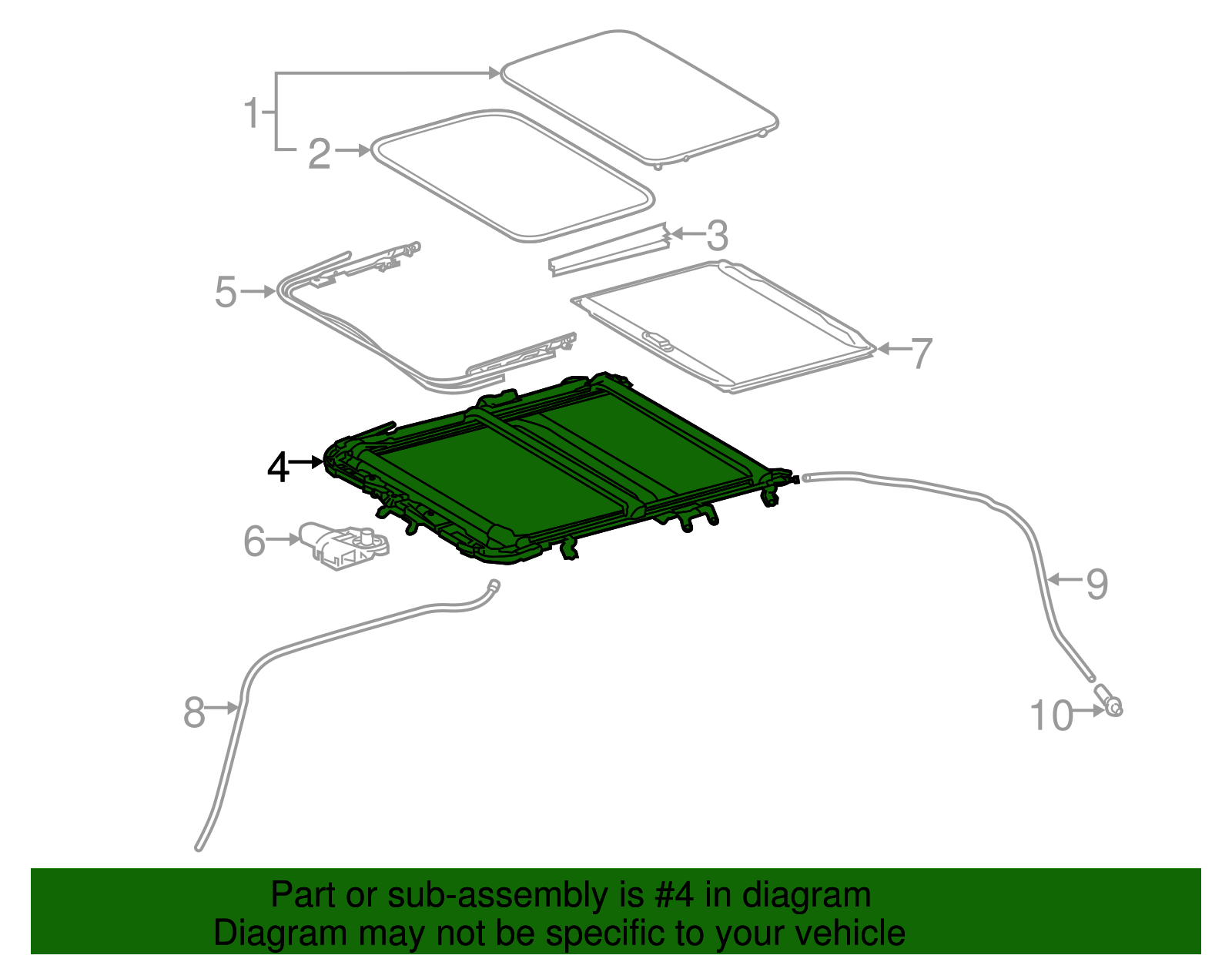 63203-02070 - Sunroof Frame 2014-2016 Toyota Corolla | AutoNation Parts
