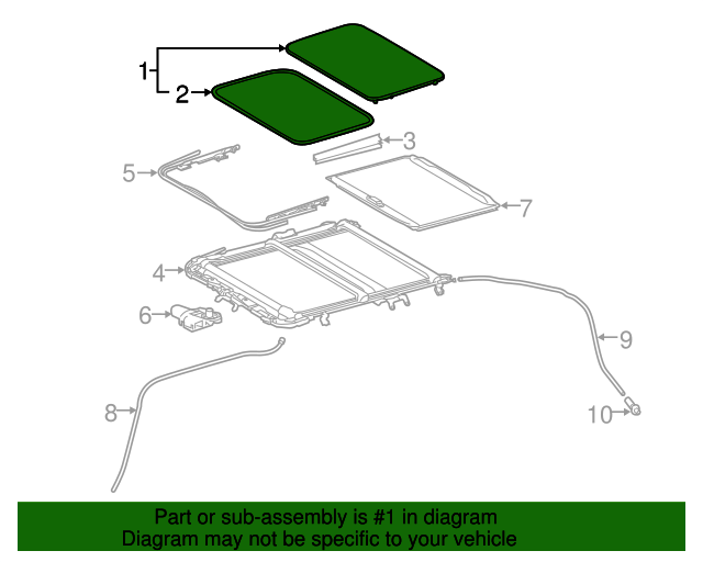 2014-2019 Toyota Corolla Sunroof Glass 63201-02120 | OEM Parts Online