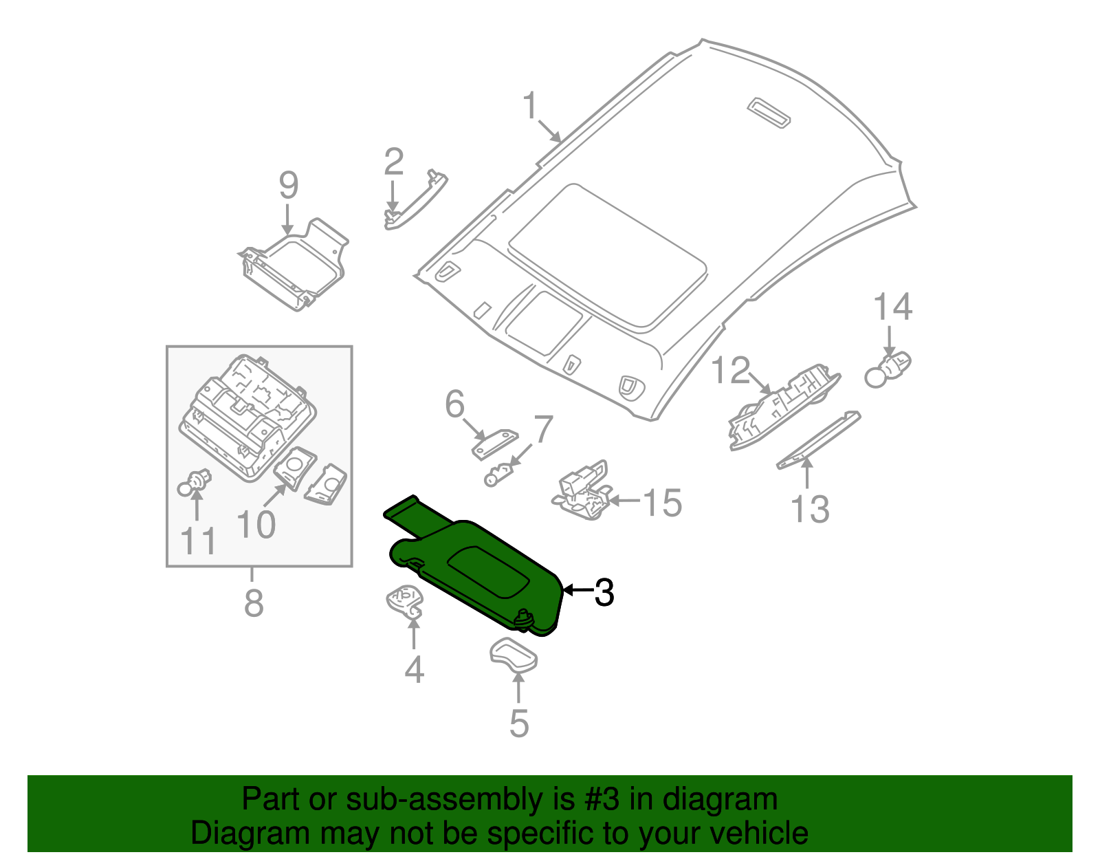2009-2012 Nissan Maxima Sun-Visor 96401-9N00A | Ziegler Nissan of ...