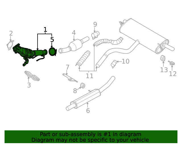 2021-2024 Ford Converter & Pipe LX6Z-5E212-KP | FordPartsOnSale.com